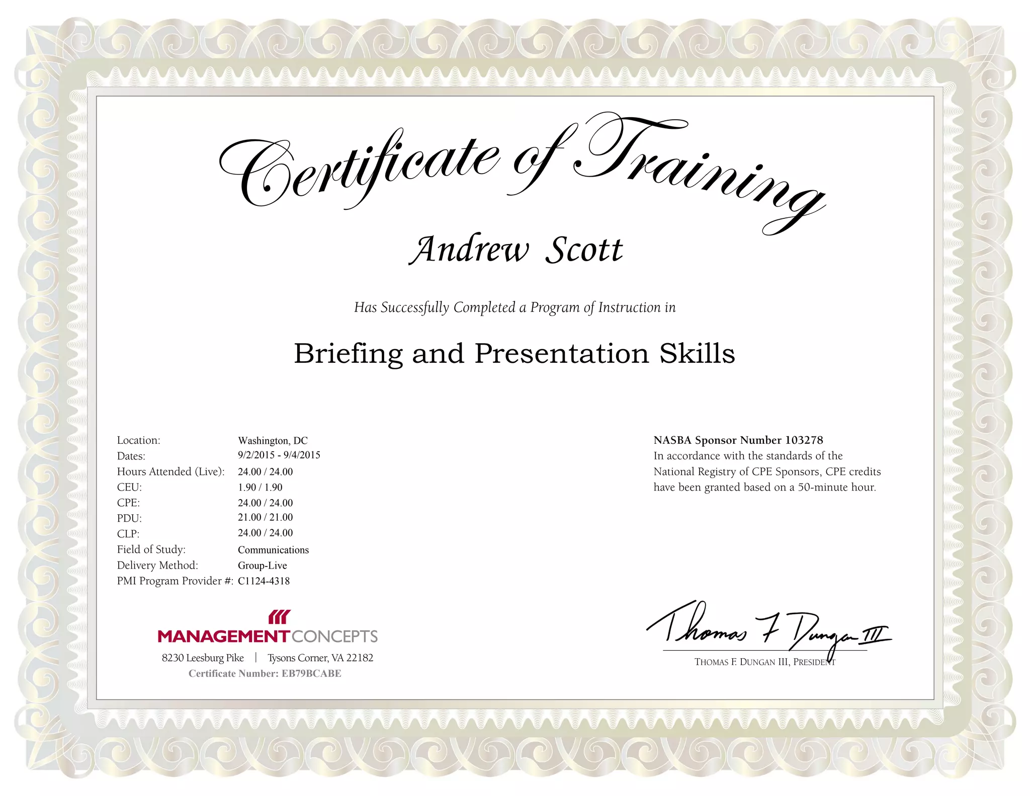 Briefing and Presentation Skills - Cert | PDF