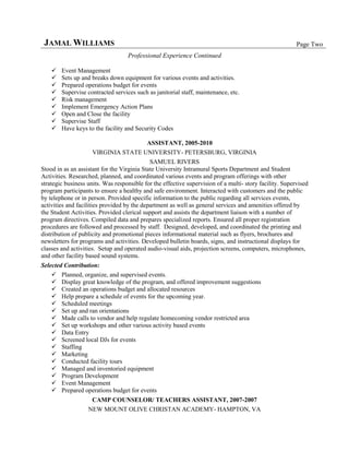 facility management resume Jamal | DOCX