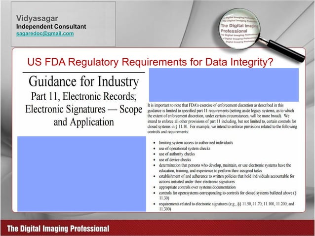 FDA Data Integrity Issues - DMS hot fixes | PPT