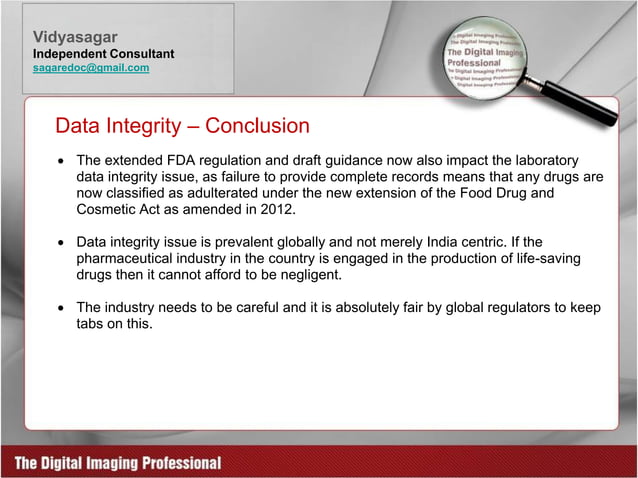 FDA Data Integrity Issues - DMS hot fixes | PPT