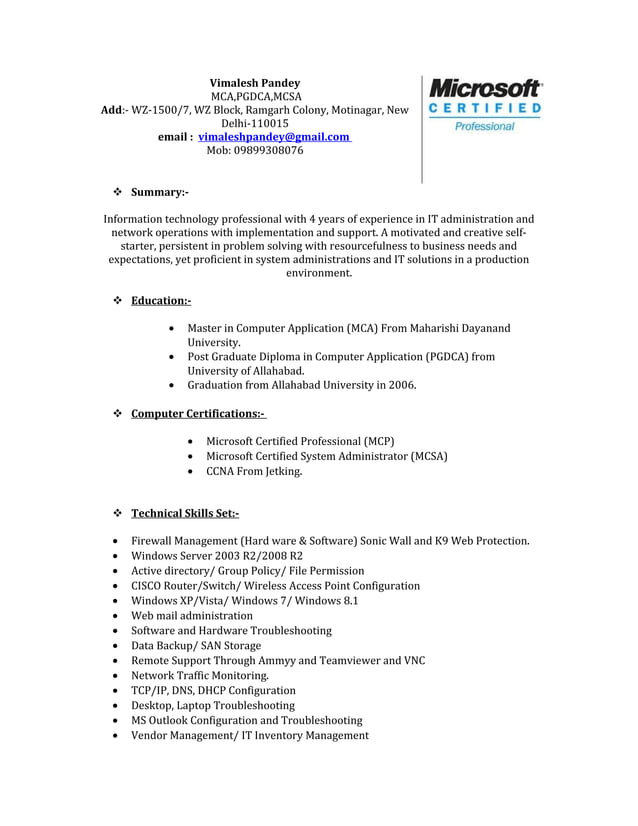 IT Professional CV | PDF