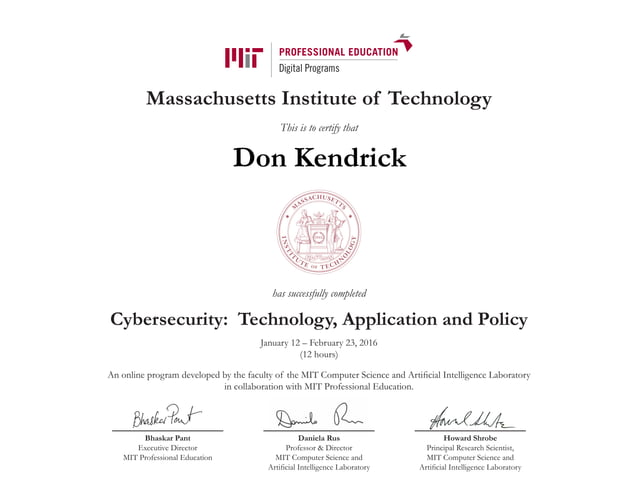 MIT Certificate | PPT