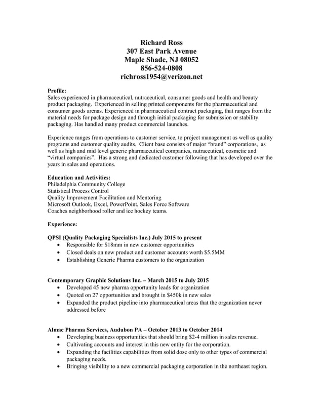 Richard Ross Resume 102715 | PDF