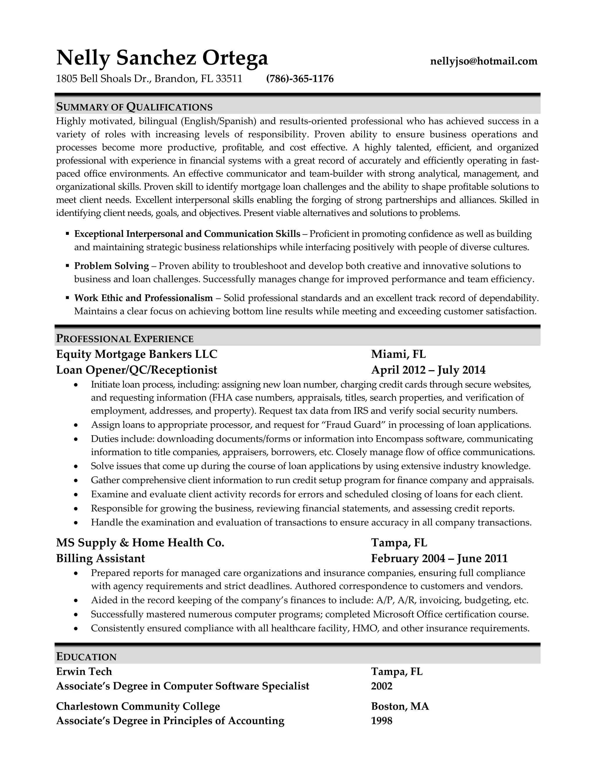 Resume Nelly Sanchez Ortega | PDF