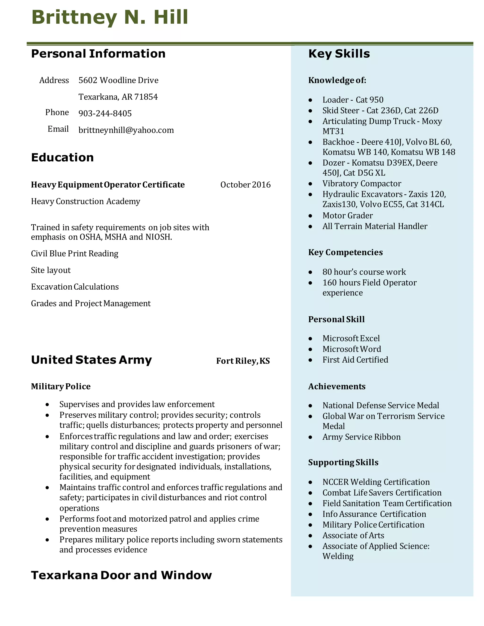 HCA resume | DOCX