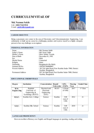 Sakib cv | DOCX