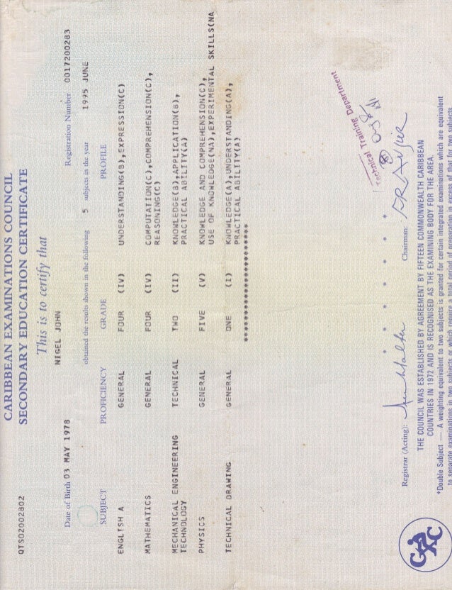 What Is A Cxc Certificate Printable Forms Free Online