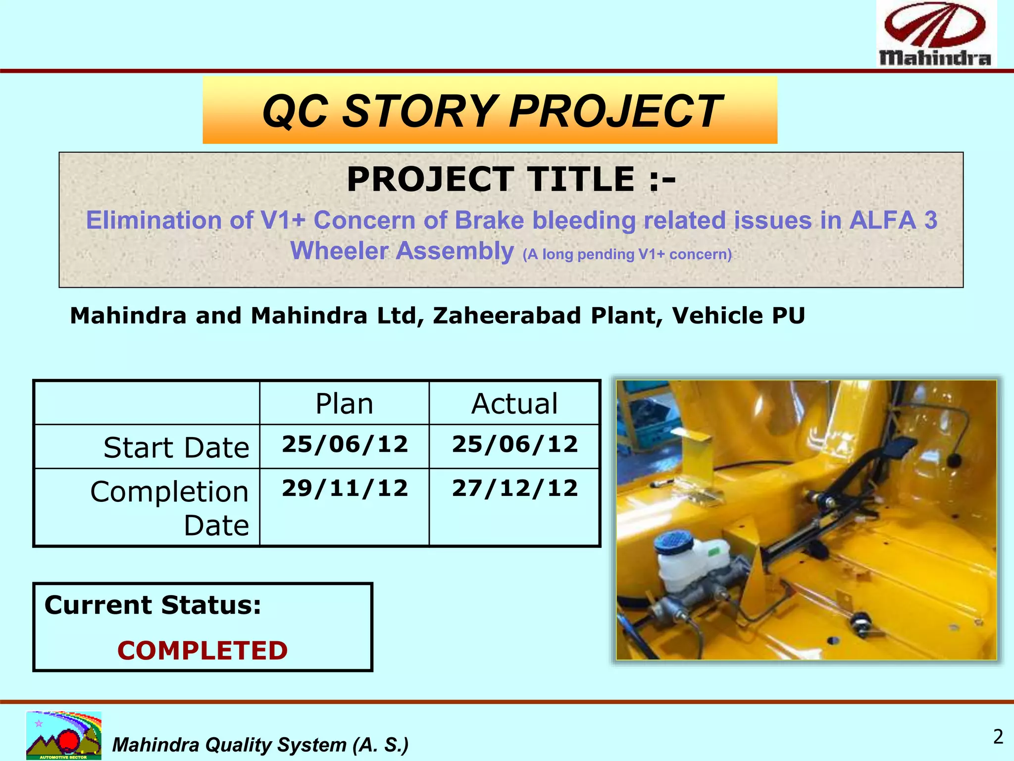 QC Story for MYB - VAMSI KRISHNA | PPTX