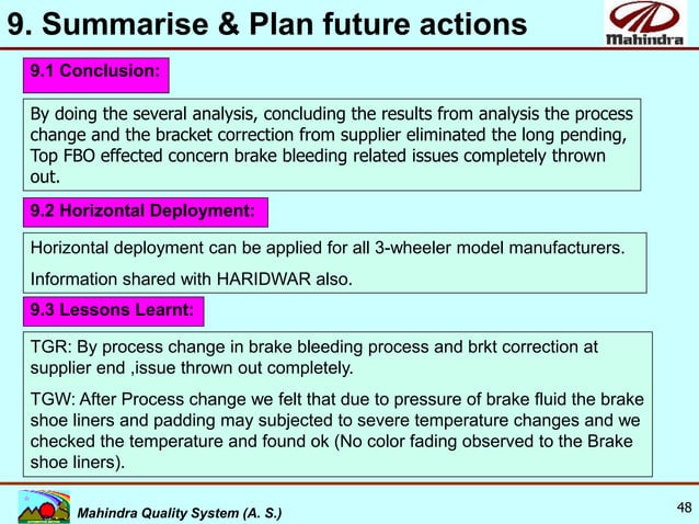 QC Story for MYB - VAMSI KRISHNA | PPTX | Automotive Industry | Industries