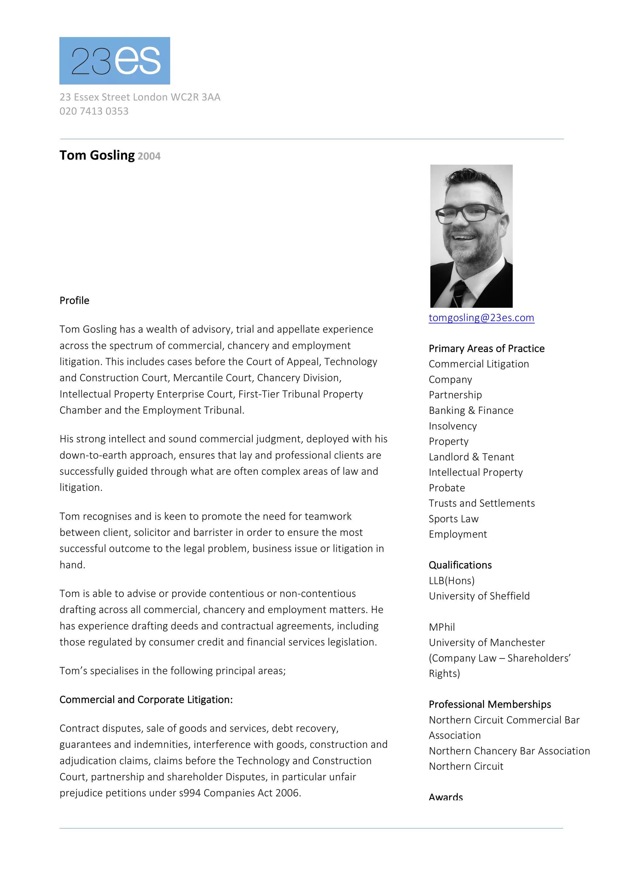 Tom Gosling (23ES CV) | PDF