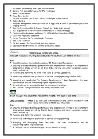 Pest & Fumi-(Shiva Resume) | DOC