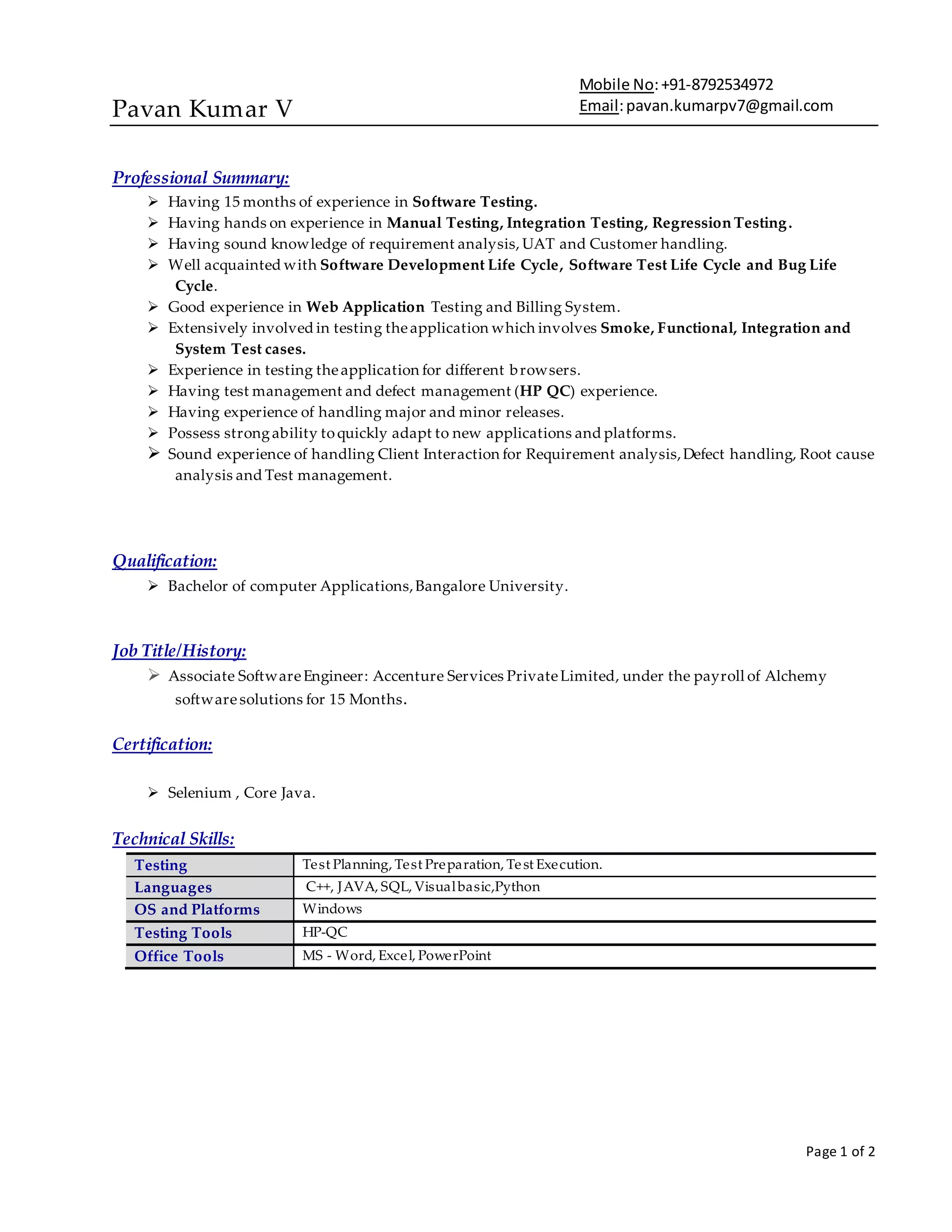 Pavan_recent_resume | PDF