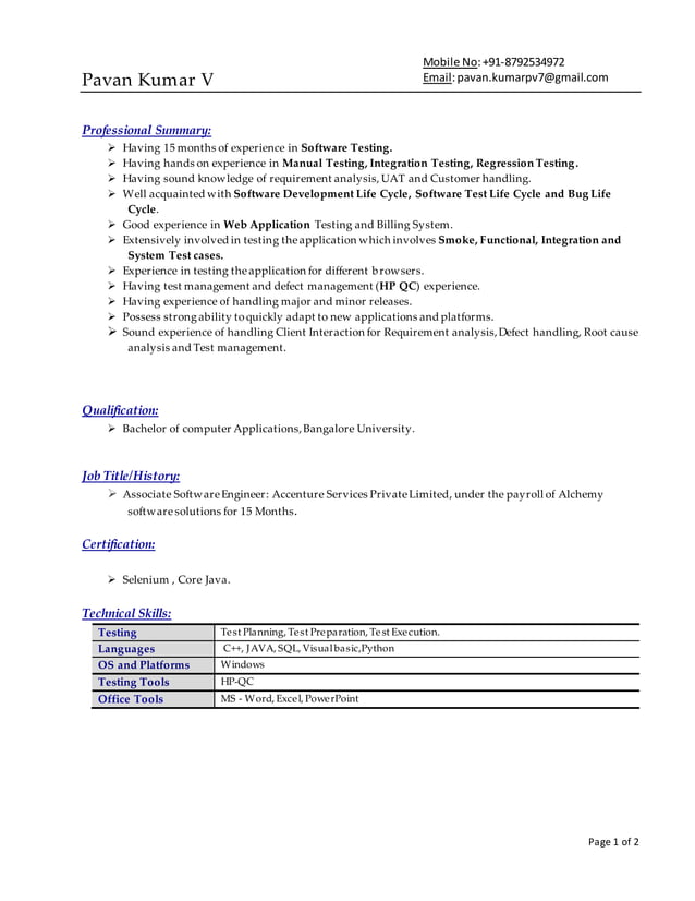 Pavan_recent_resume | PDF