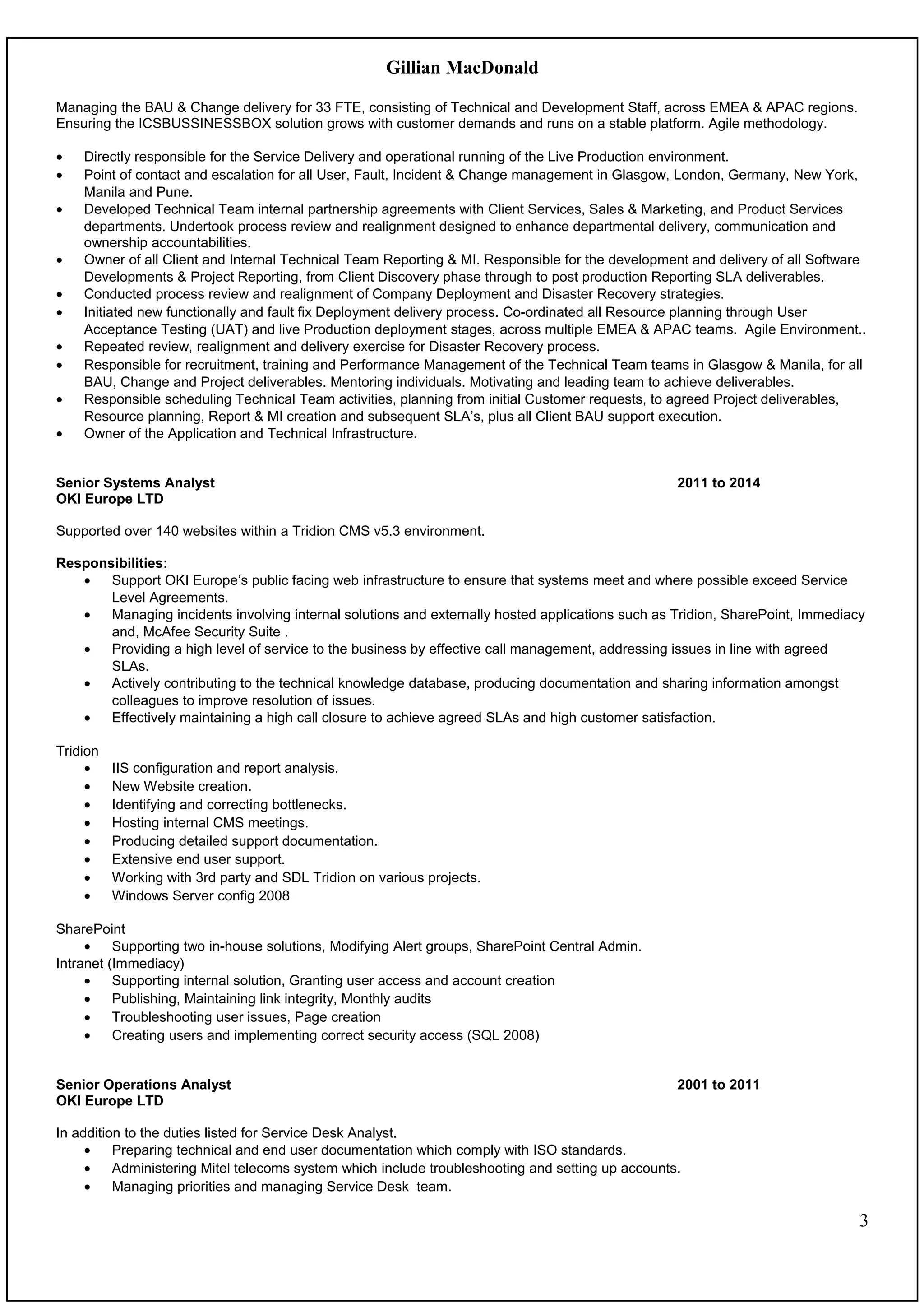 Gillian MacDonald CV Jan 2017 | DOC