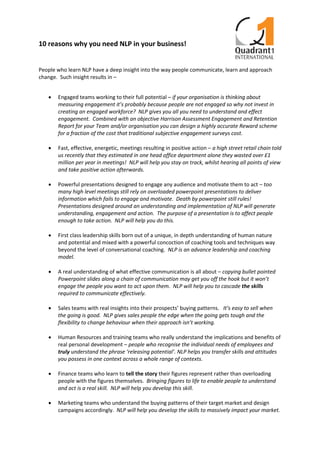 10 reasons why you need NLP in your business | PDF
