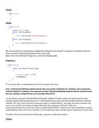 Diving in OOP (Day 2): Polymorphism and Inheritance (Inheritance) | PDF