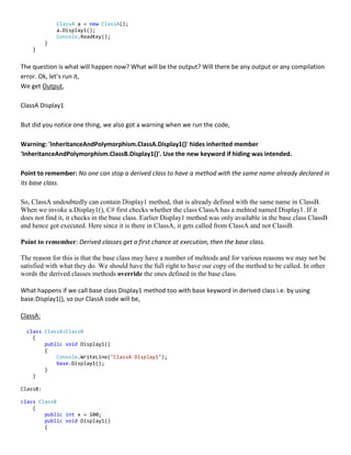 Diving in OOP (Day 2): Polymorphism and Inheritance (Inheritance) | PDF