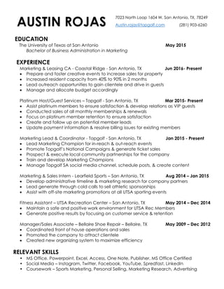 Austin Rojas Resume 16 | PDF