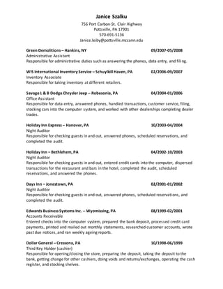 Administrative Assistant resume | DOCX