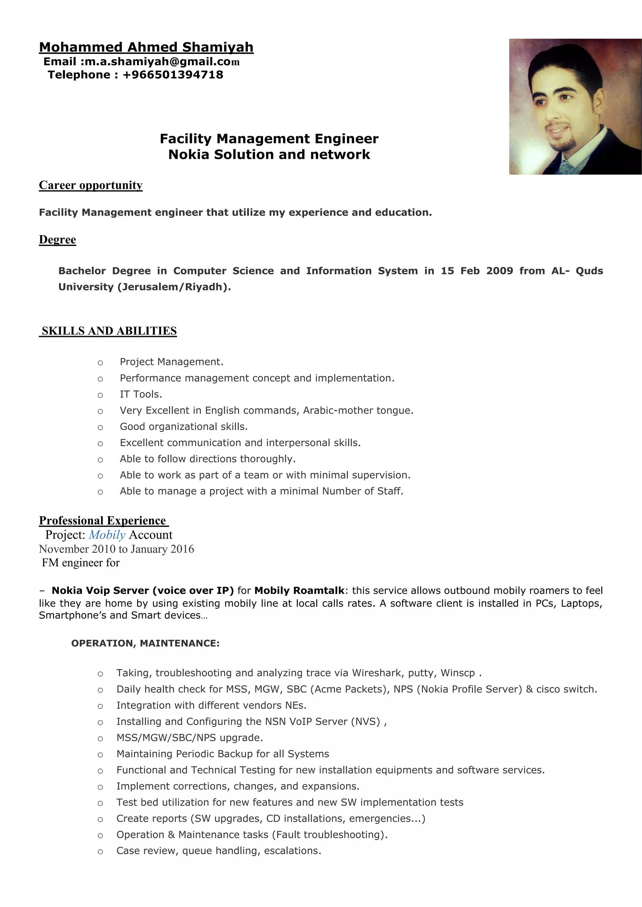 CV Mohammed Shamiyah FM | PDF