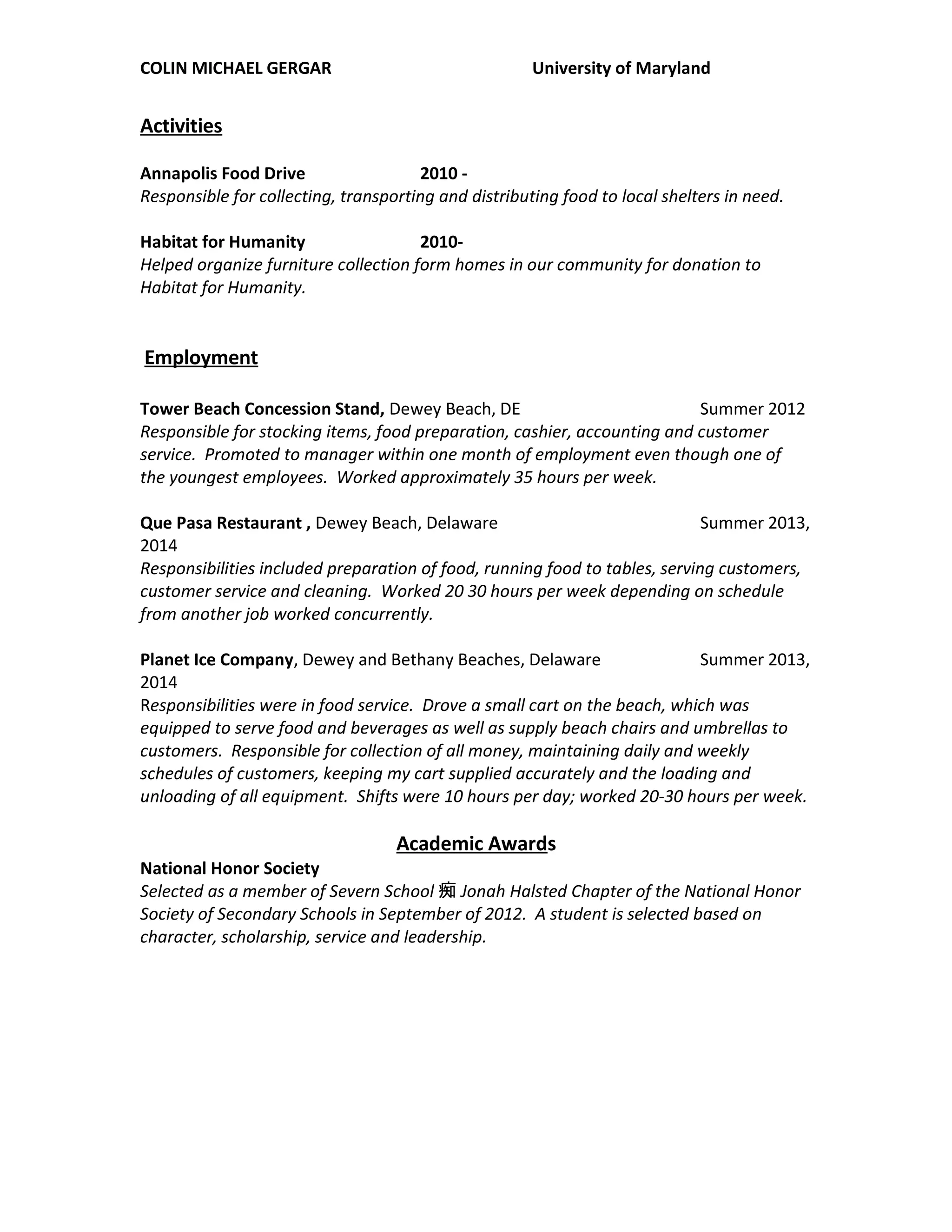 Resume 2015 | DOC