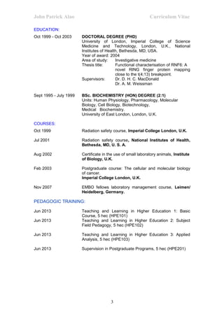 CURRICULUM VITAE-JP Alao | DOC | Genetics | Science