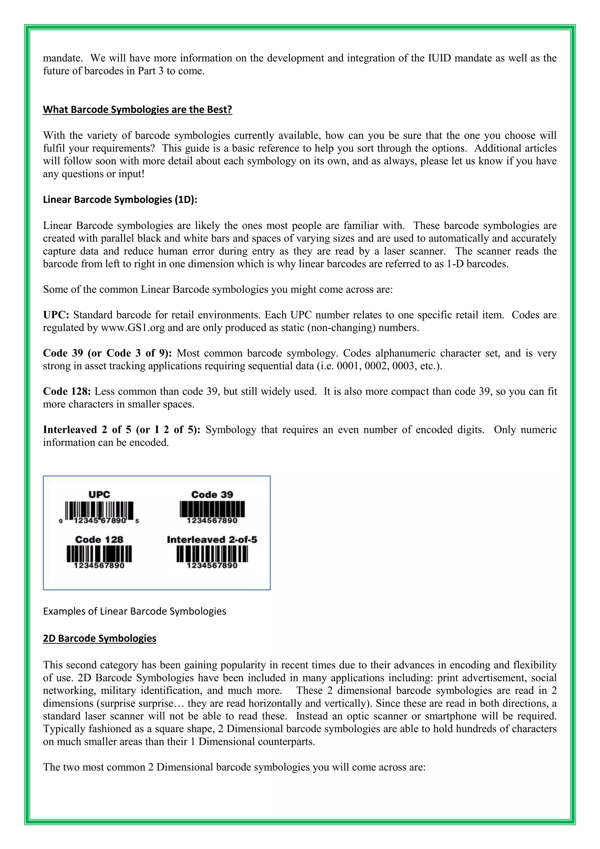 Useful Facts about Barcoding | PDF