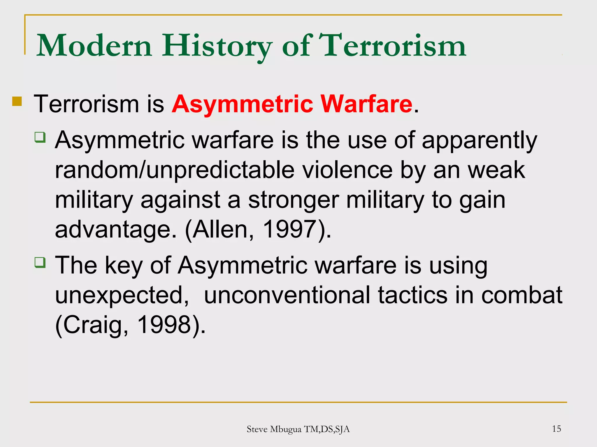 TERRORISM PREPAREDNESS AND RESPONSE | PPT