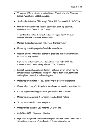 QM -CV (Autosaved) | DOC | Logistics and Transportation Industry | Industries