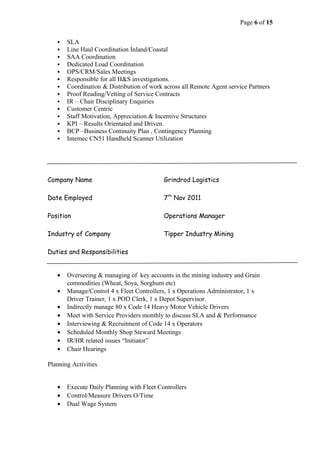 QM -CV (Autosaved) | DOC | Logistics and Transportation Industry | Industries