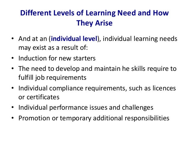 LEARNING NEEDS ANALYSIS -FINAL