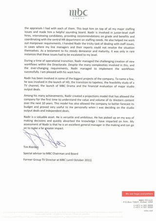 Reference Letter by Tim Riordan | PDF