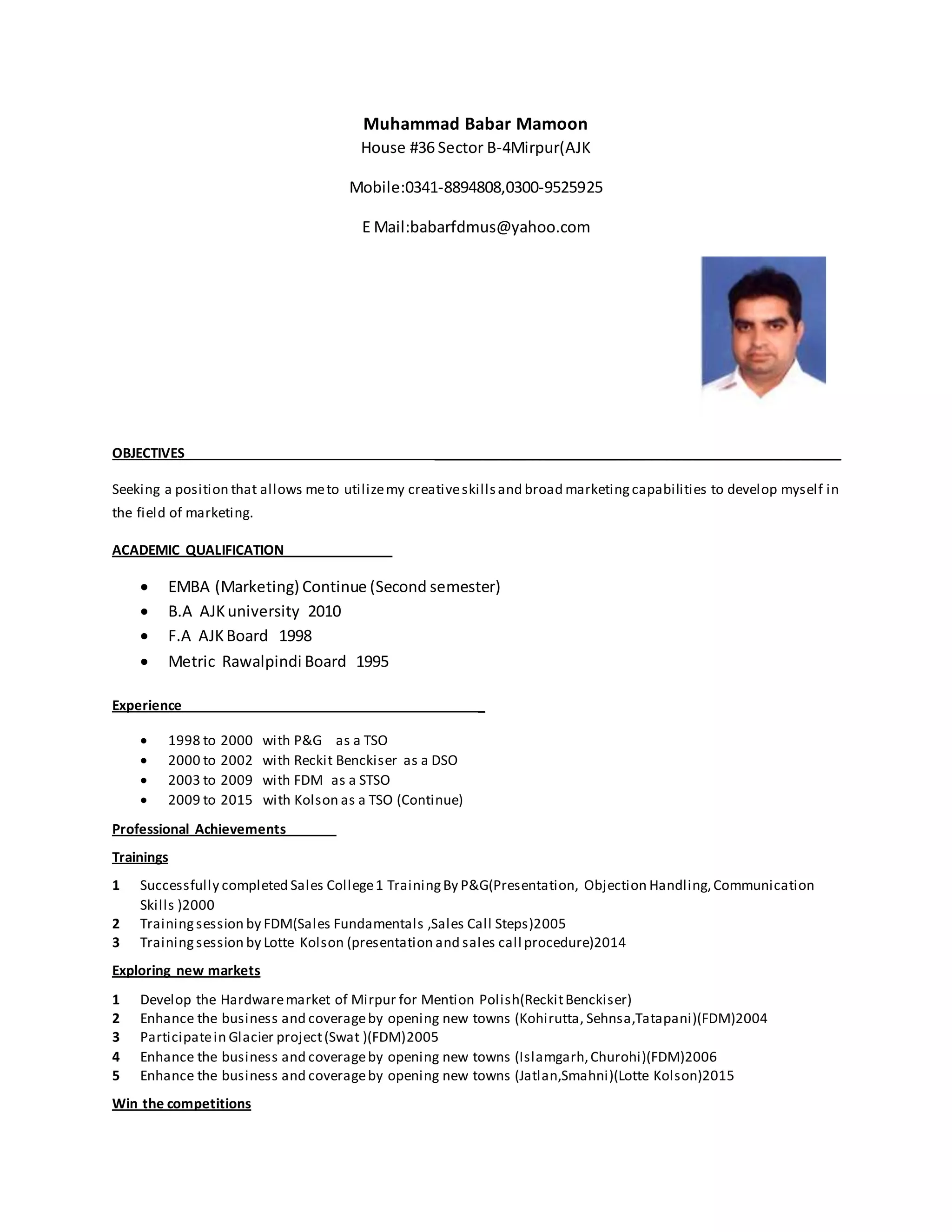 CV | DOCX | Marketing and Advertising | Business