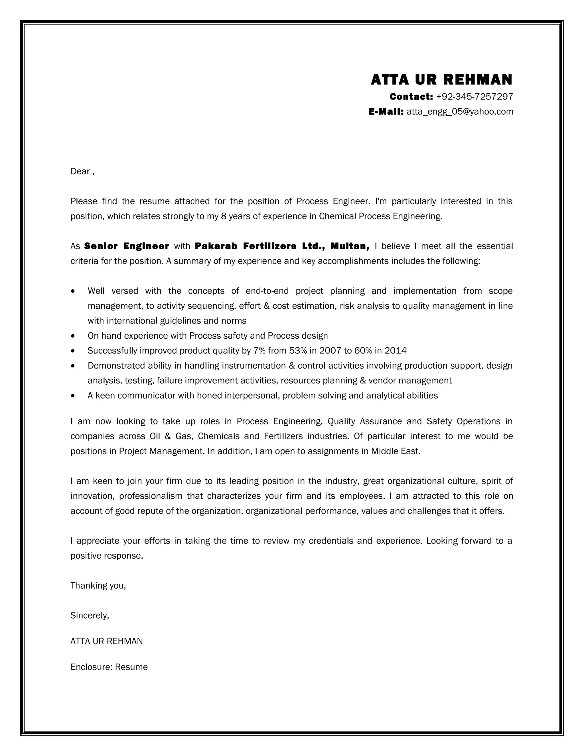 Resume Cover letter | PDF