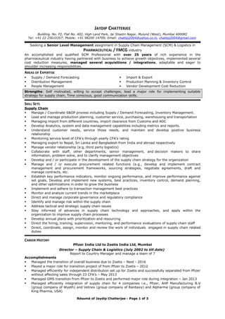 Resume - Jaydip Chatterjee 01122016 | PDF