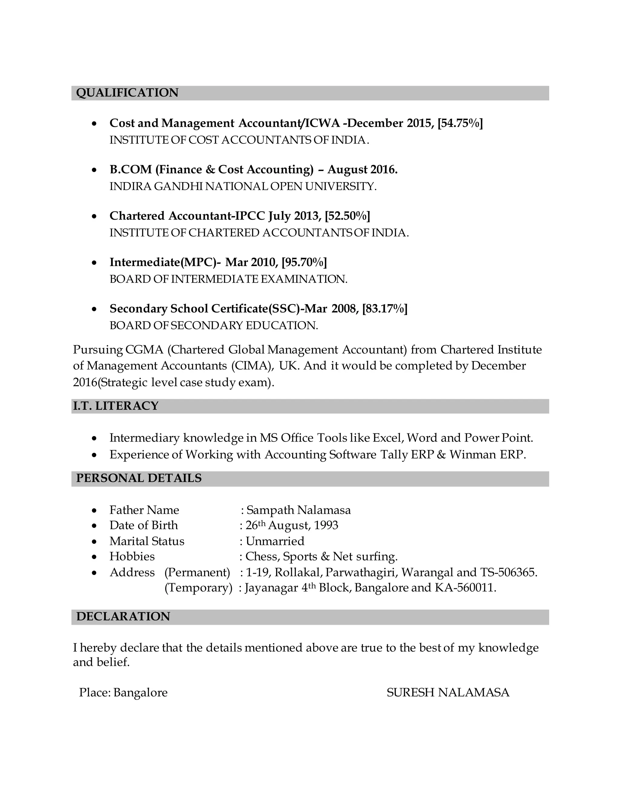 NALAMASA SURESH-CV | PDF