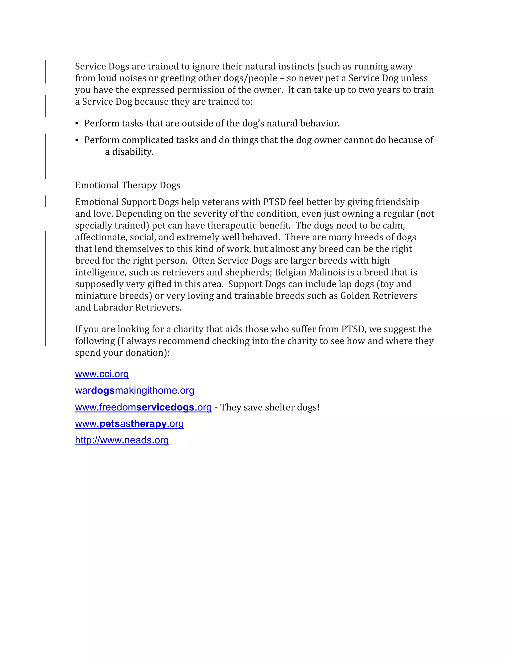 Pet Therapy and PTSD blog | DOCX