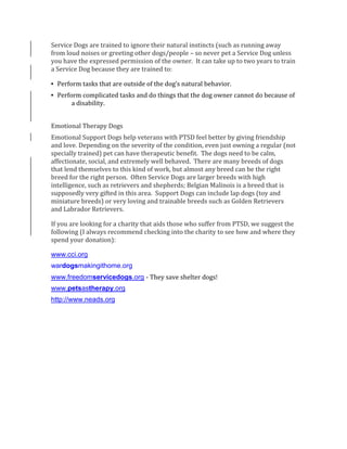 Pet Therapy and PTSD blog | DOCX