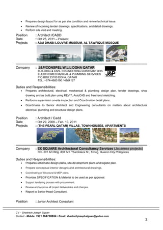 ARCHT JOSEPH CV architect2016 | PDF
