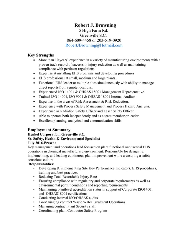 Bob Browning Resume | PDF