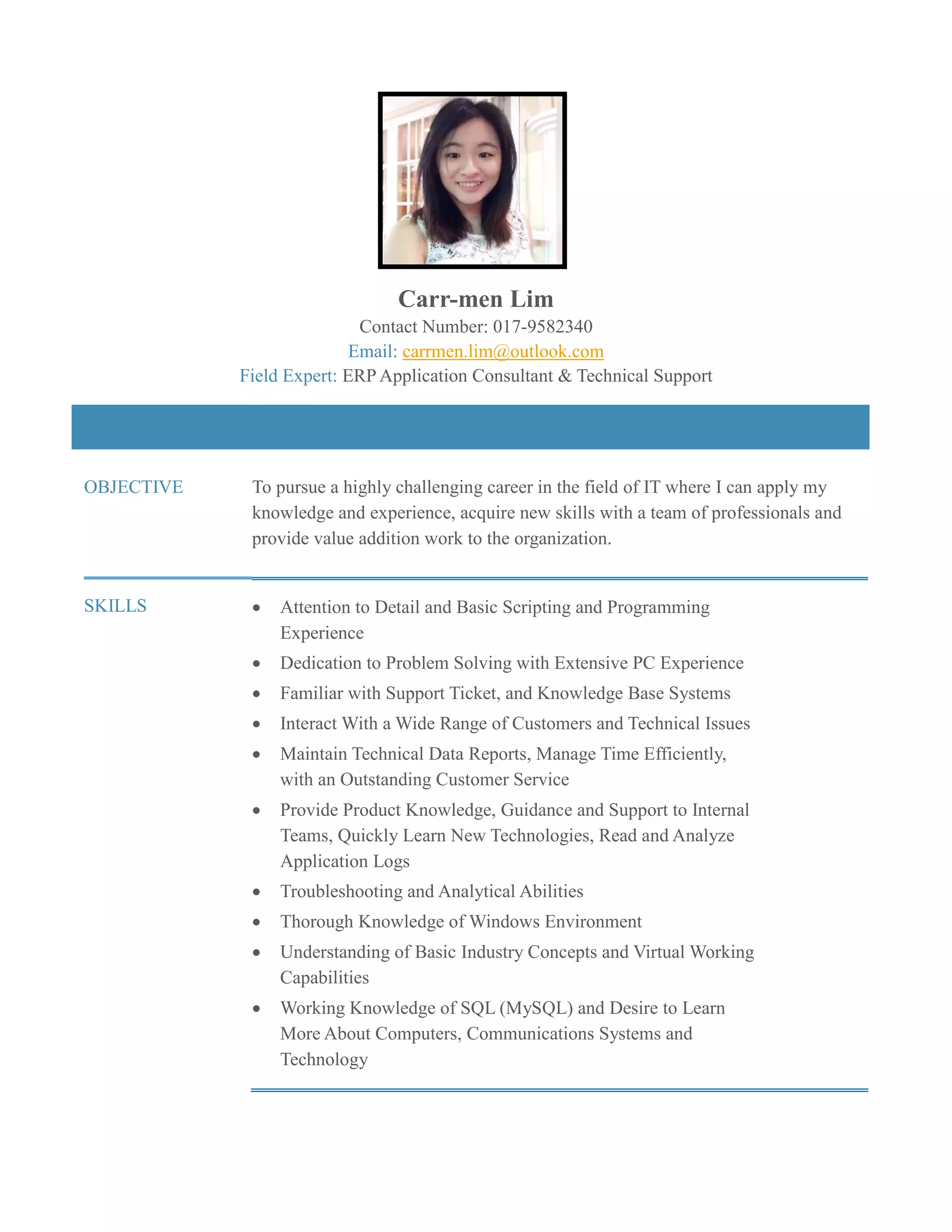 Carrmen CV | PDF | IT and Internet Support | Internet