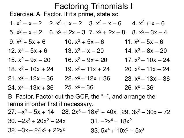 9 factoring trinomials