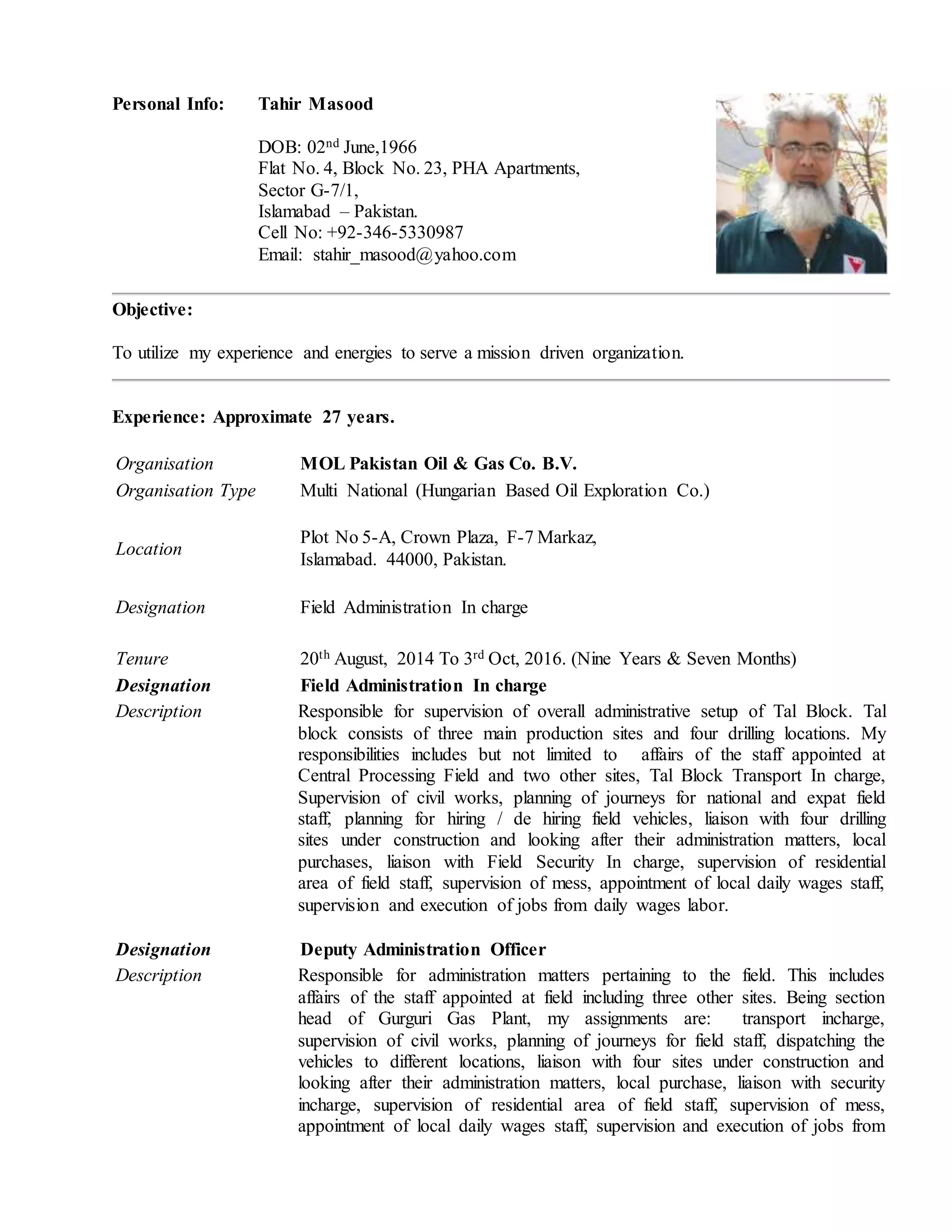 tahir masood-cv-update-2016 | PDF