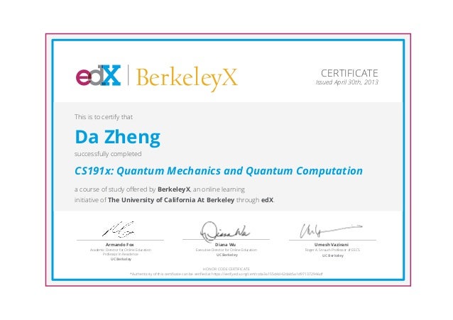 Certificate edx