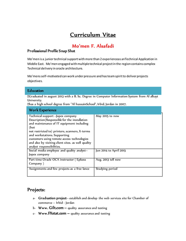 Momen resume | DOCX | Computing | Technology & Computing