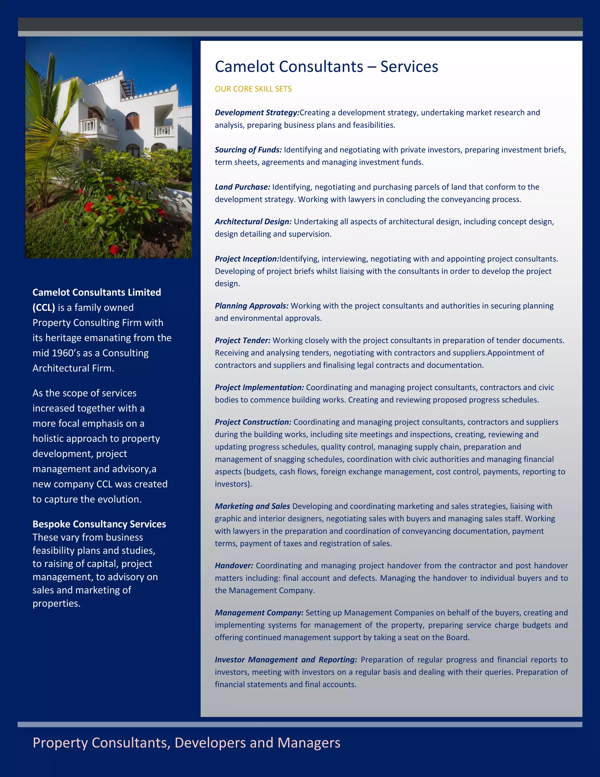 CAMELOT CONSULTANTS _PROFILE_2013_2 | PDF