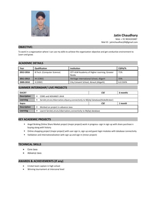 Jatin Chaudhary_Resume | PDF