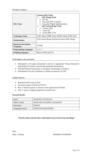 resume deeksha anandani NXP Semiconductors | PDF