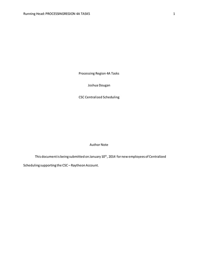 Processing Region 4A Tasks | PDF