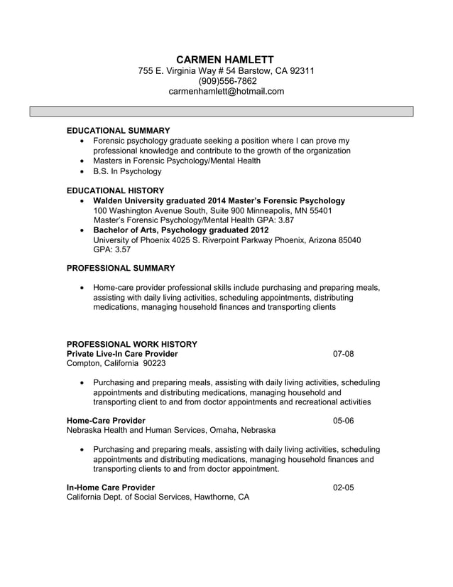 My updated resume | DOC